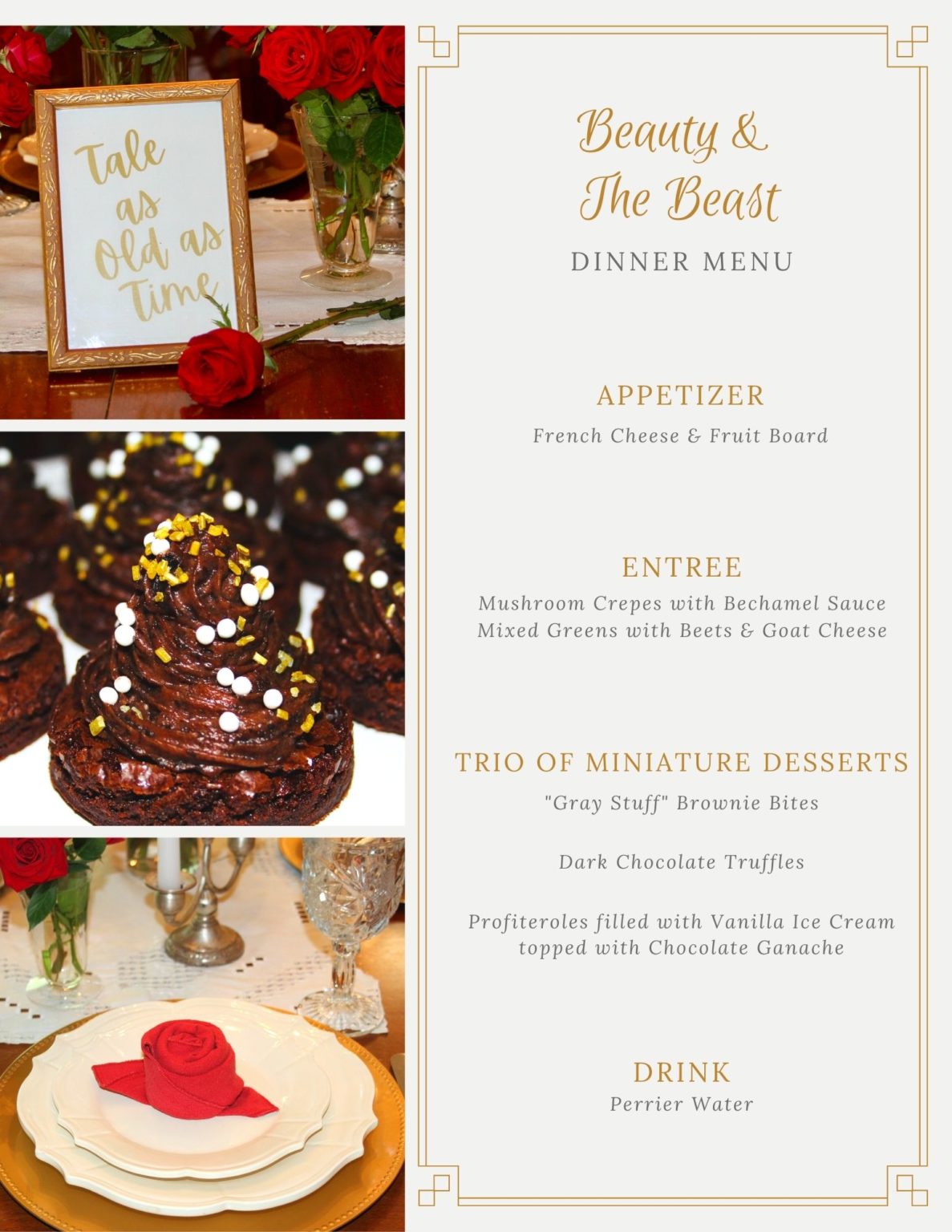 Beauty and the Beast Dinner - Pixie Dust & Posies
