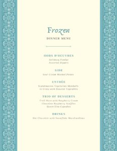 Frozen-themed Disney Dinner - Pixie Dust & Posies