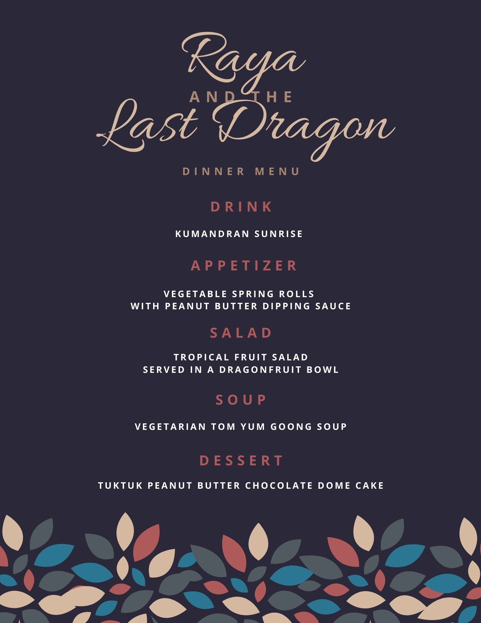 Raya Dinner - Pixie Dust & Posies