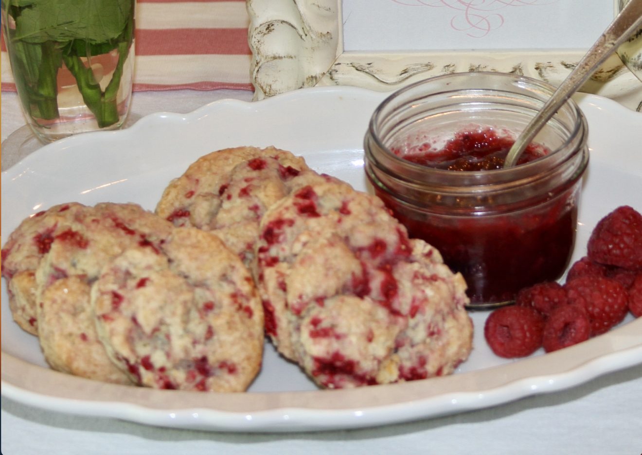 Raspberry Cream Scones - Pixie Dust & Posies