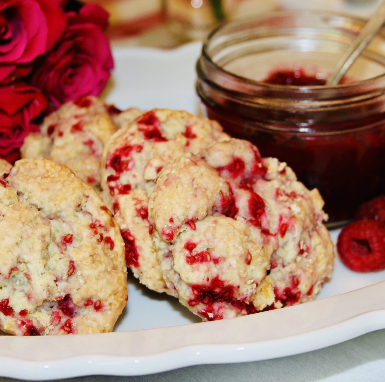 Raspberry Cream Scones - Pixie Dust & Posies