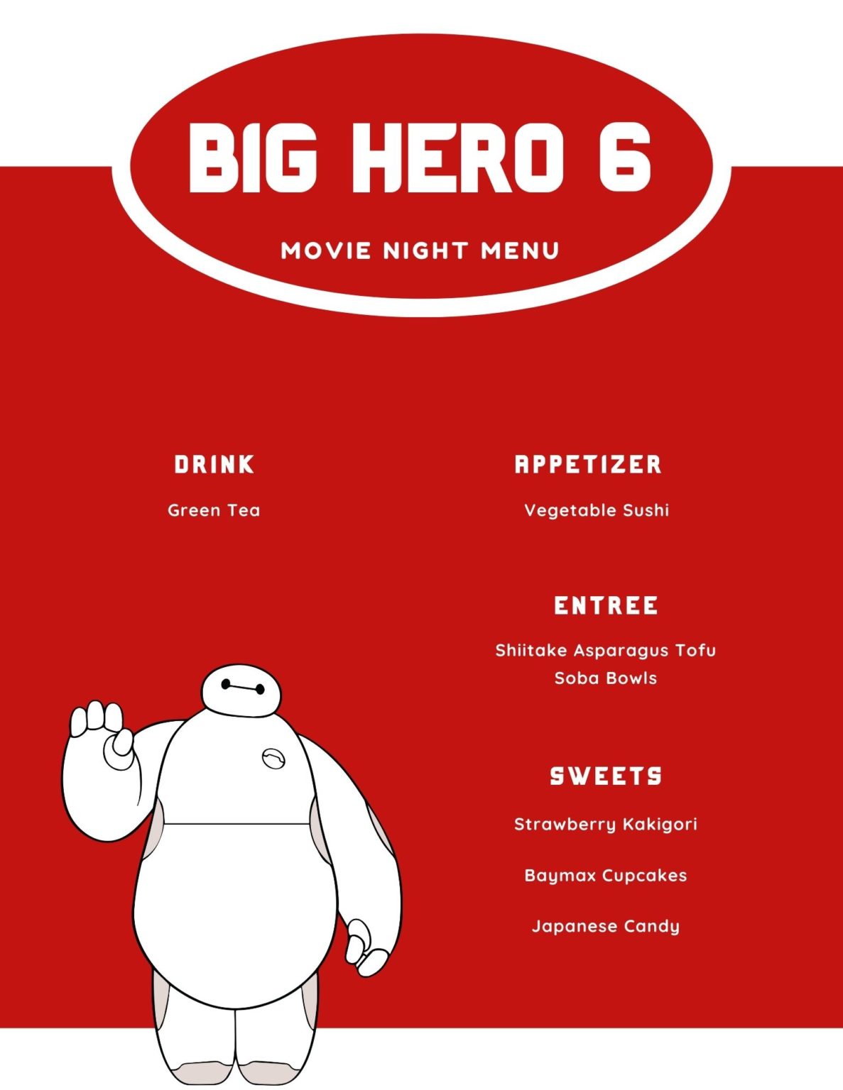 Big Hero Six Dinner - Pixie Dust & Posies