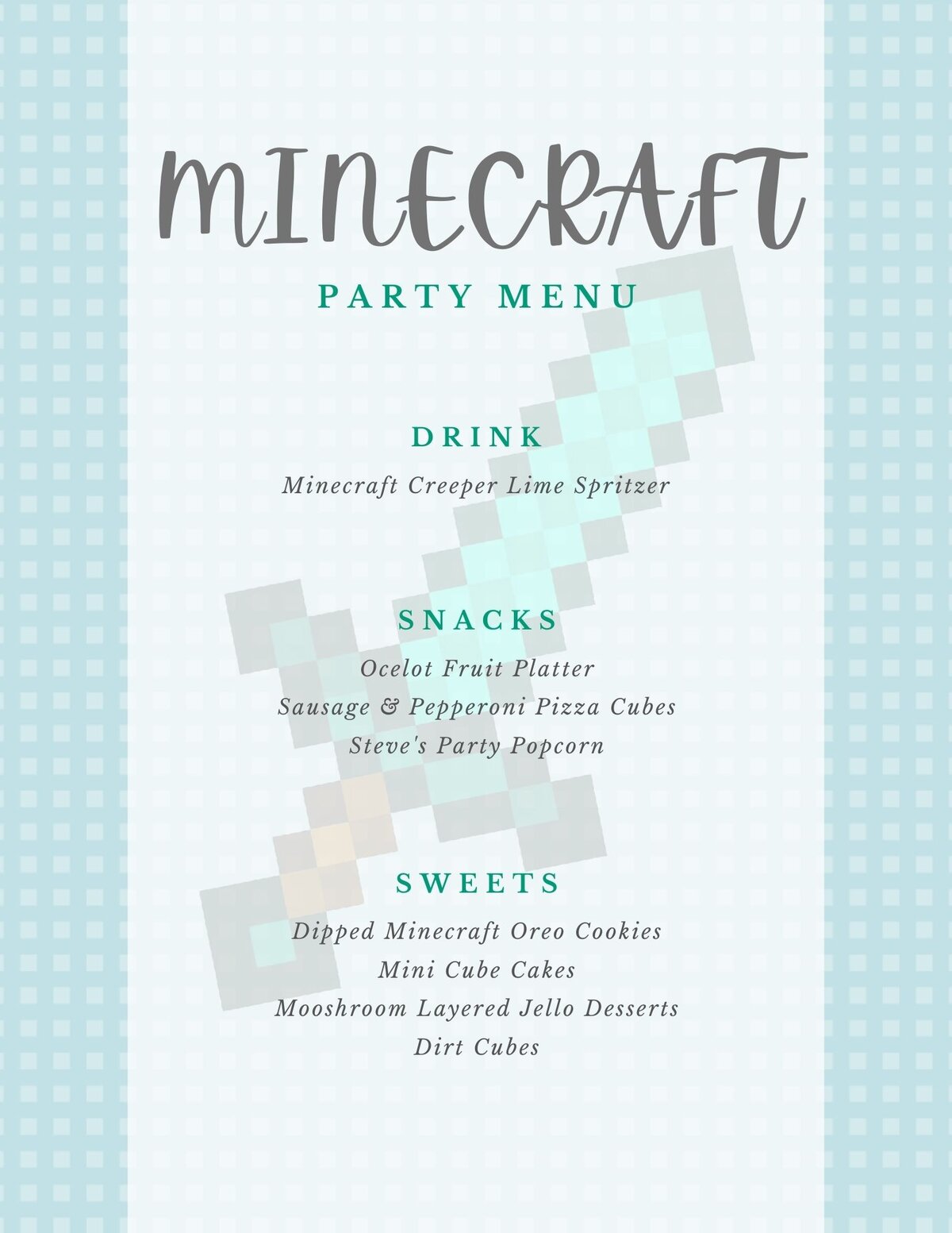 Minecraft Party - Pixie Dust & Posies