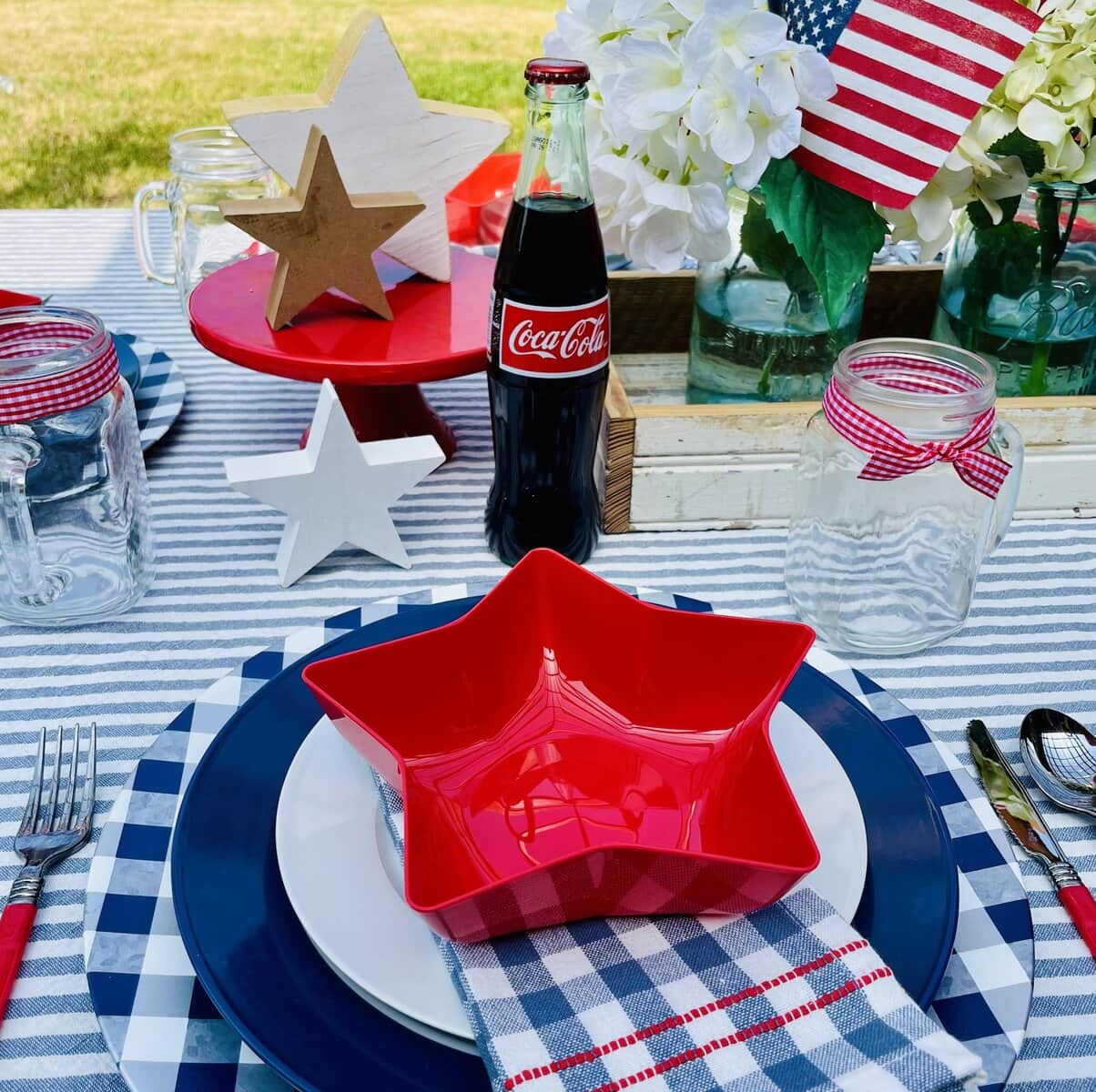 Patriotic Stars & Stripes Tablescape - Pixie Dust & Posies