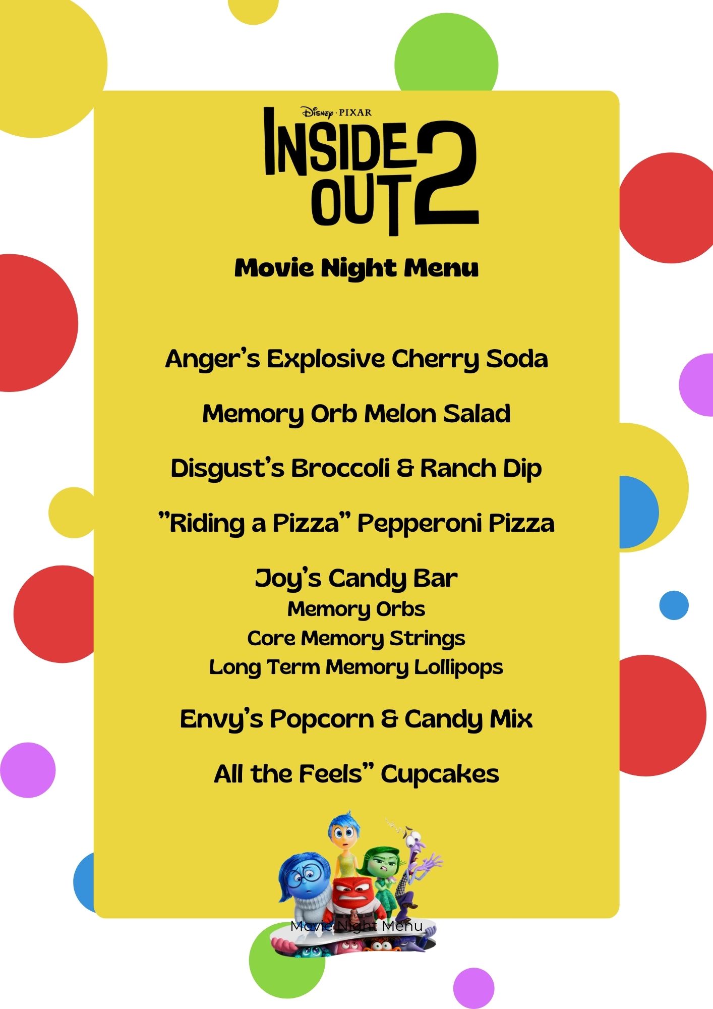 Inside Out 2 Movie Night - Pixie Dust & Posies